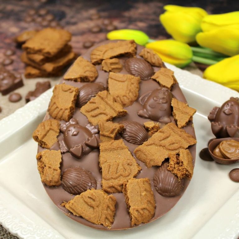 Easter Biscoff Filled Chocolate Egg Slab - Maple Mollys