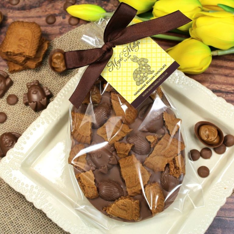Easter Biscoff Filled Chocolate Egg Slab - Maple Mollys