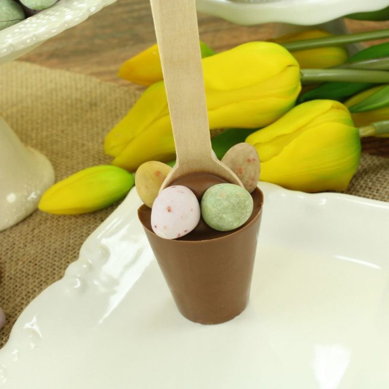 Easter Mini Egg Hot Chocolate Spoon With Marshmallows - Maple Mollys